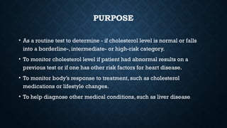 Lipid Test or Lipoprotein Profile for Nursing Students | PPTX
