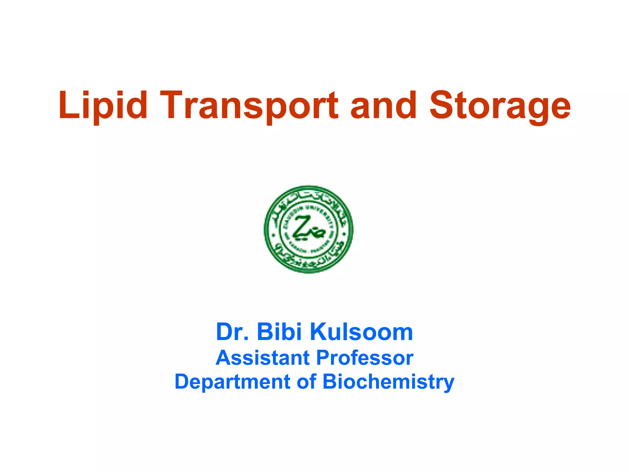 Lipid Transport And Storage | PPT