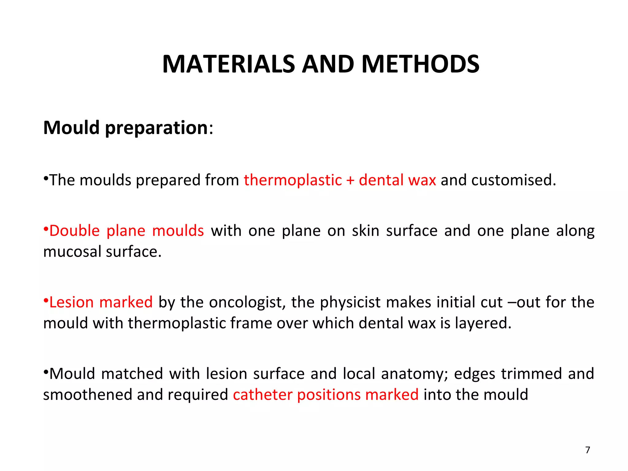 MOULD BRACHYTHERAPY LIP | PPT