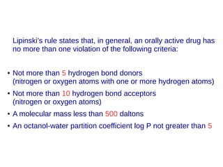 Lipinskis rules of five for bioavailability | PDF