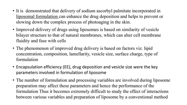 Liposomal formulation by factorial design approach By Pranav Lendhey | PPT
