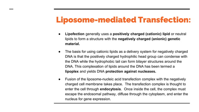 Lipofection | PPTX | Genetics | Science