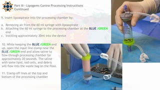 Lipocast Biotech UK Lipogems Canine Standard Operating Procedure v1 | PDF