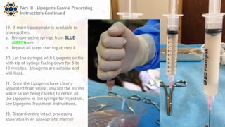 Lipocast Biotech UK Lipogems Canine Standard Operating Procedure v1 | PDF