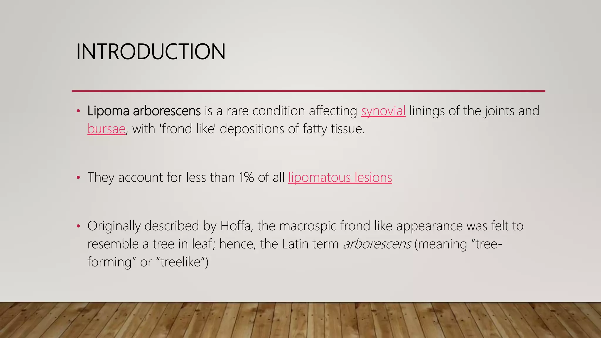 Lipoma arborescens | PPTX