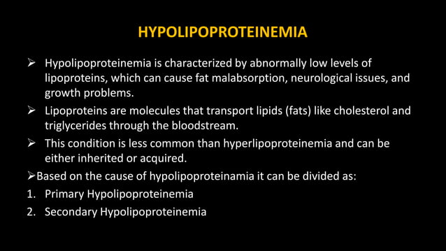 Lipoproteinemia / Types-Hyperlipoproteinemia and Hypolipoproteinemia ...