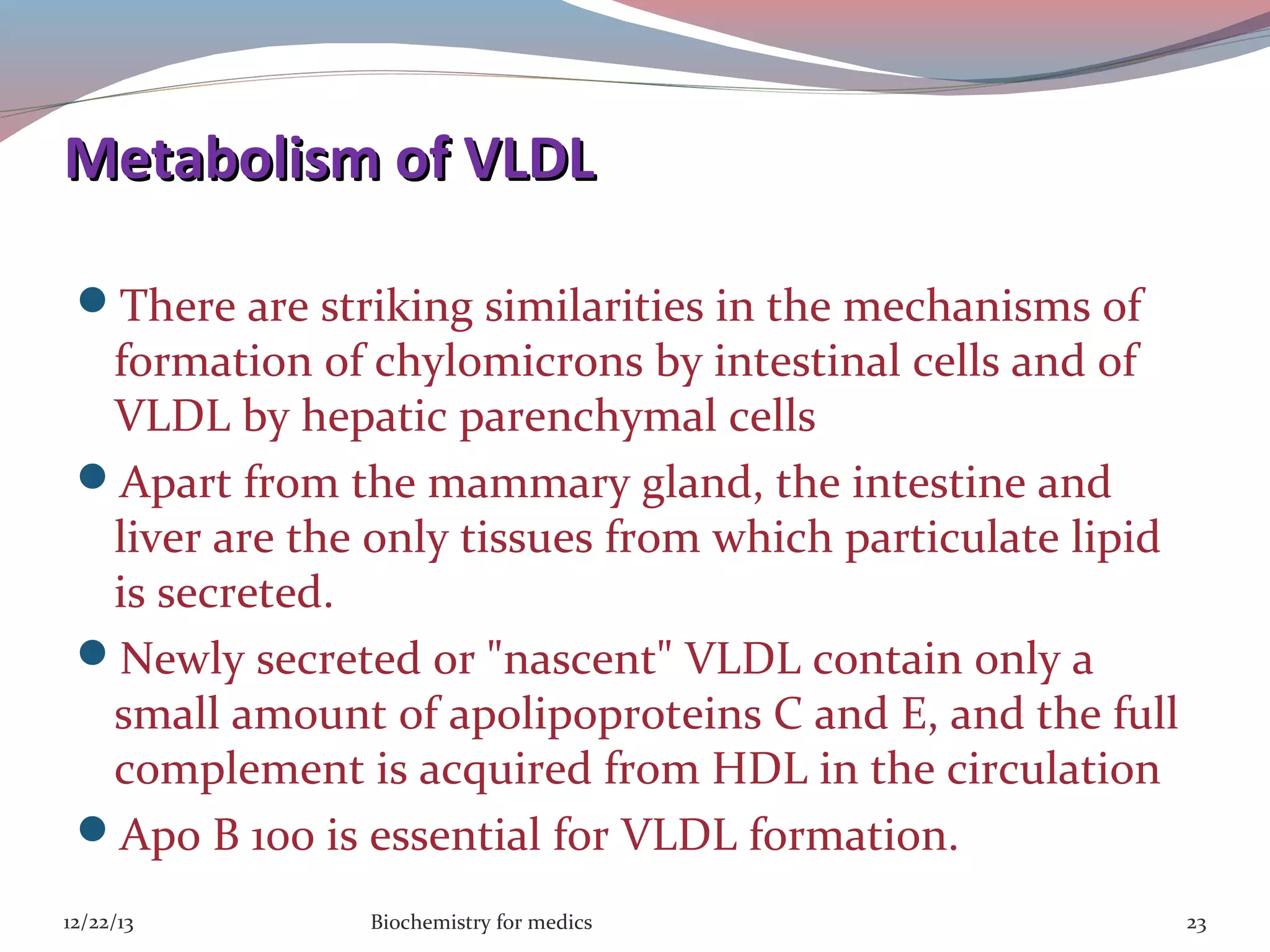 Lipoproteins- structure, classification, metabolism and clinical ...