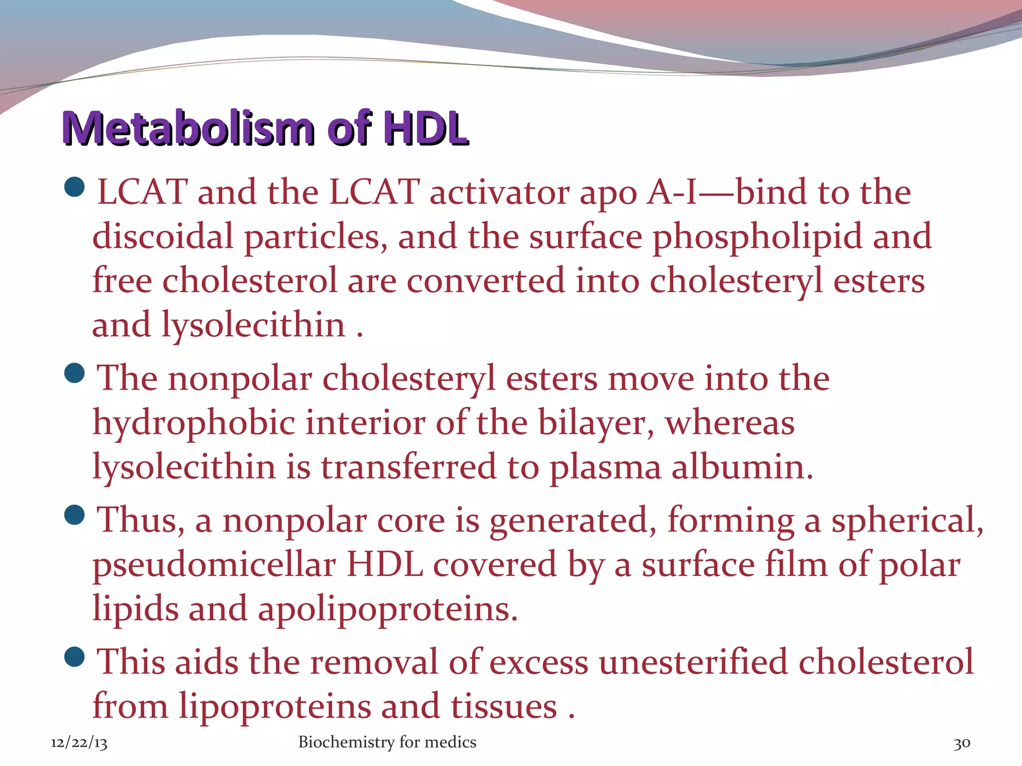 Lipoproteins- structure, classification, metabolism and clinical ...
