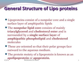 Lipoproteins- structure, classification, metabolism and clinical ...