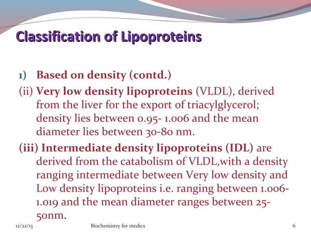 Lipoproteins- structure, classification, metabolism and clinical ...