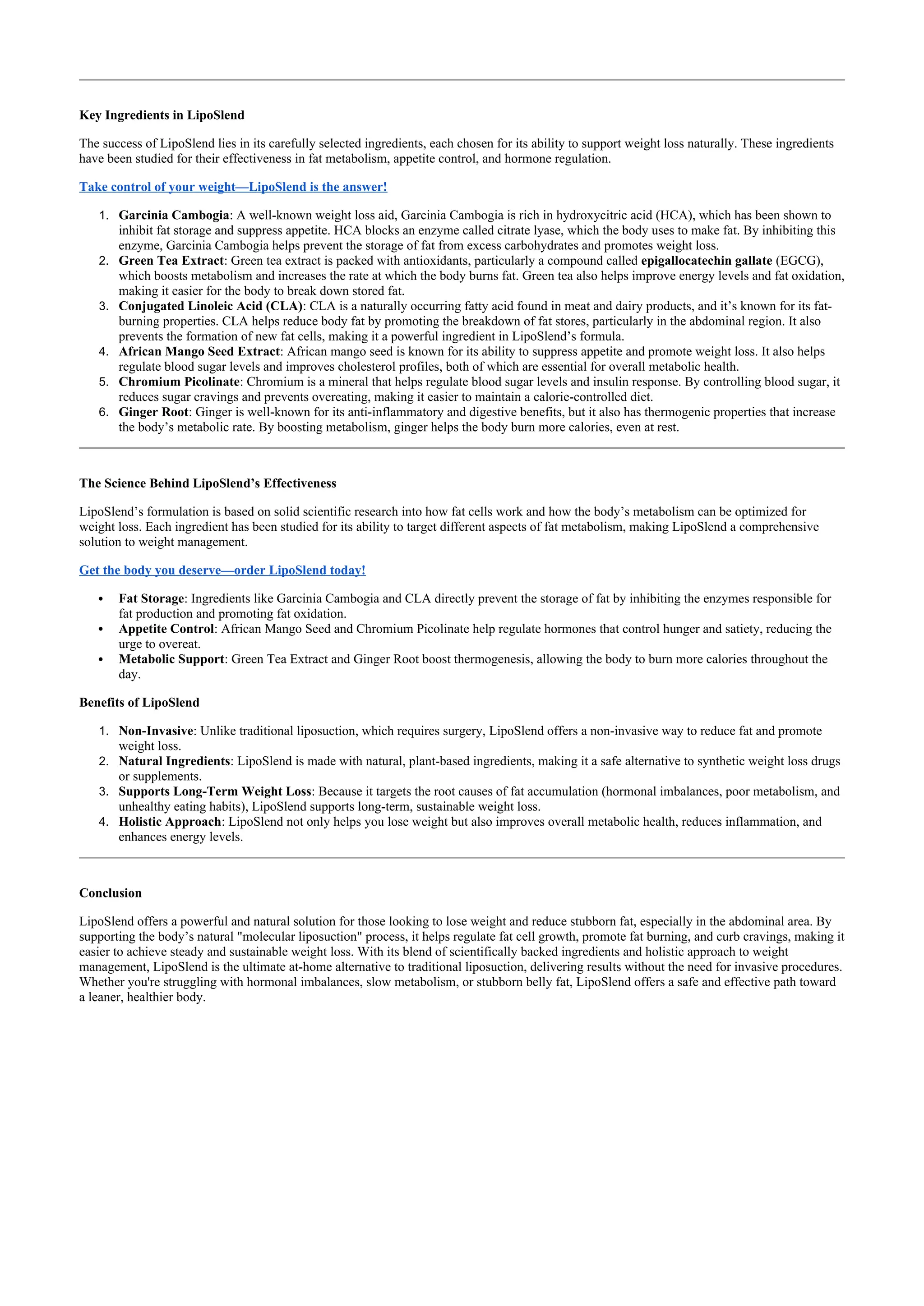 LipoSlend The Natural At-Home Liposuction Method for Healthy & Steady ...