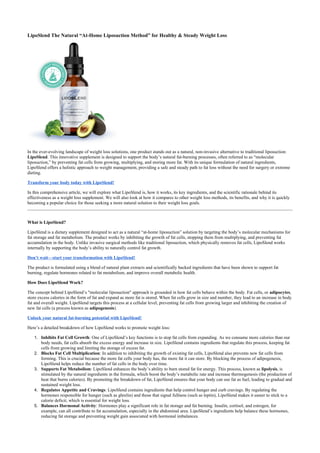 LipoSlend The Natural At-Home Liposuction Method for Healthy & Steady ...