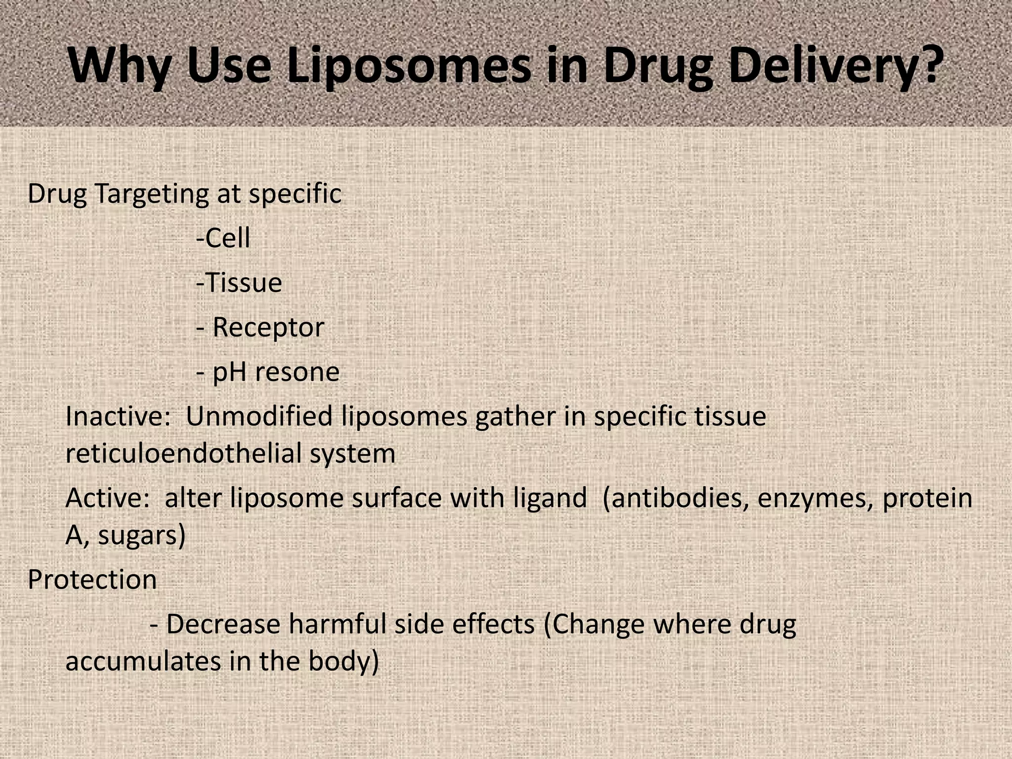 Liposomal drug delivery system | PPTX
