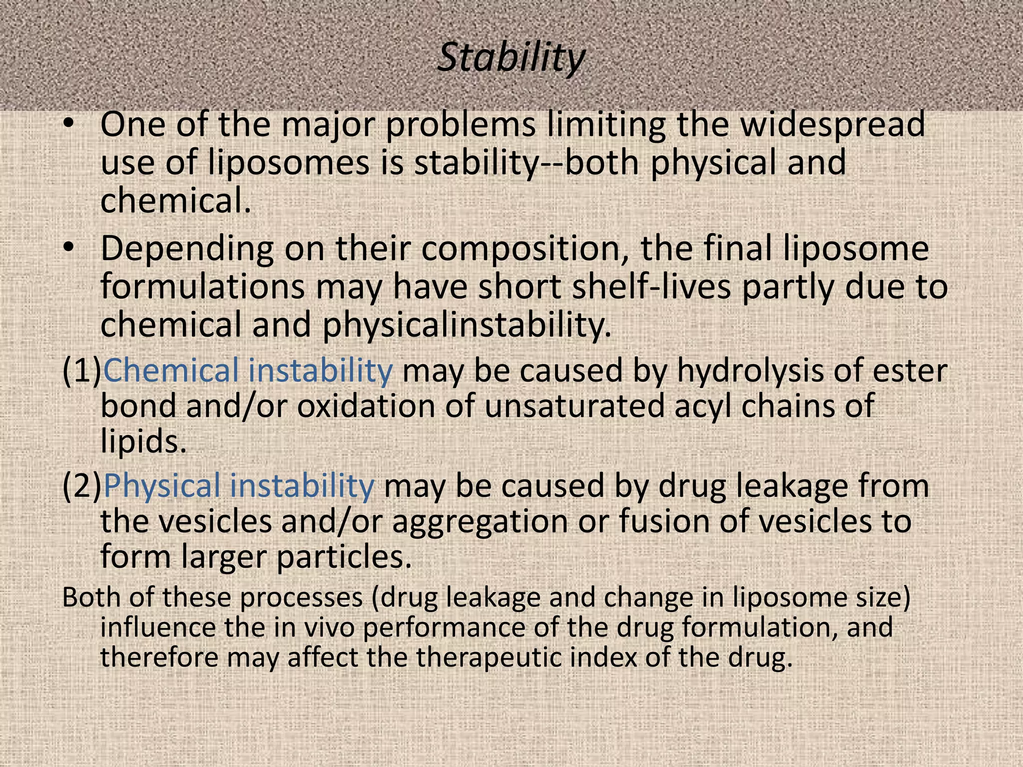 Liposomal drug delivery system | PPTX | Chemistry | Science