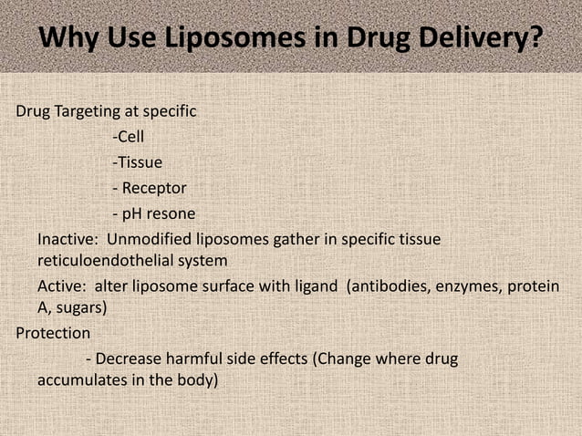 Liposomal drug delivery system | PPTX | Chemistry | Science