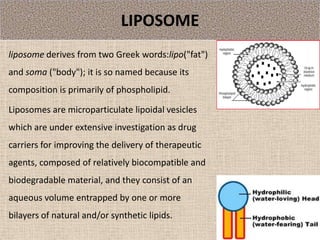 Liposomal drug delivery system | PPTX