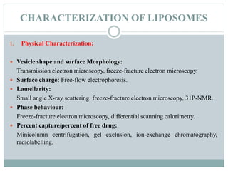 Liposomal drug delivery system | PPTX
