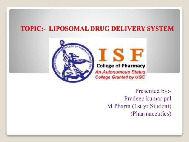 Liposomal drug delivery system | PPTX | Chemistry | Science