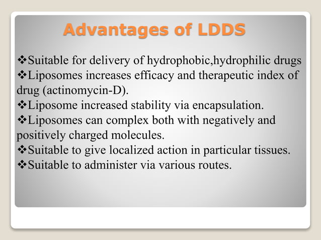 Liposomal drug delivery system | PPTX | Chemistry | Science