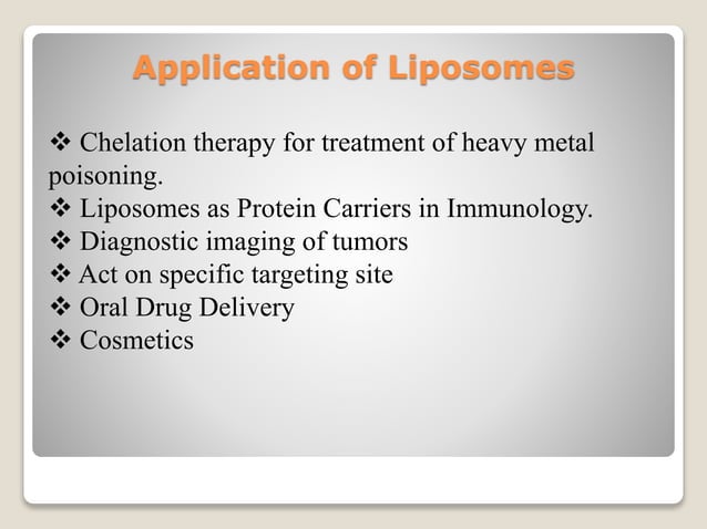 Liposomal drug delivery system | PPTX | Chemistry | Science