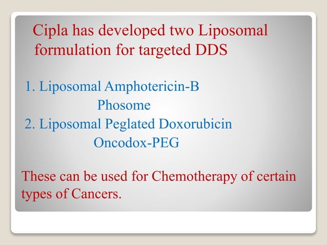 Liposomal drug delivery system | PPTX | Chemistry | Science