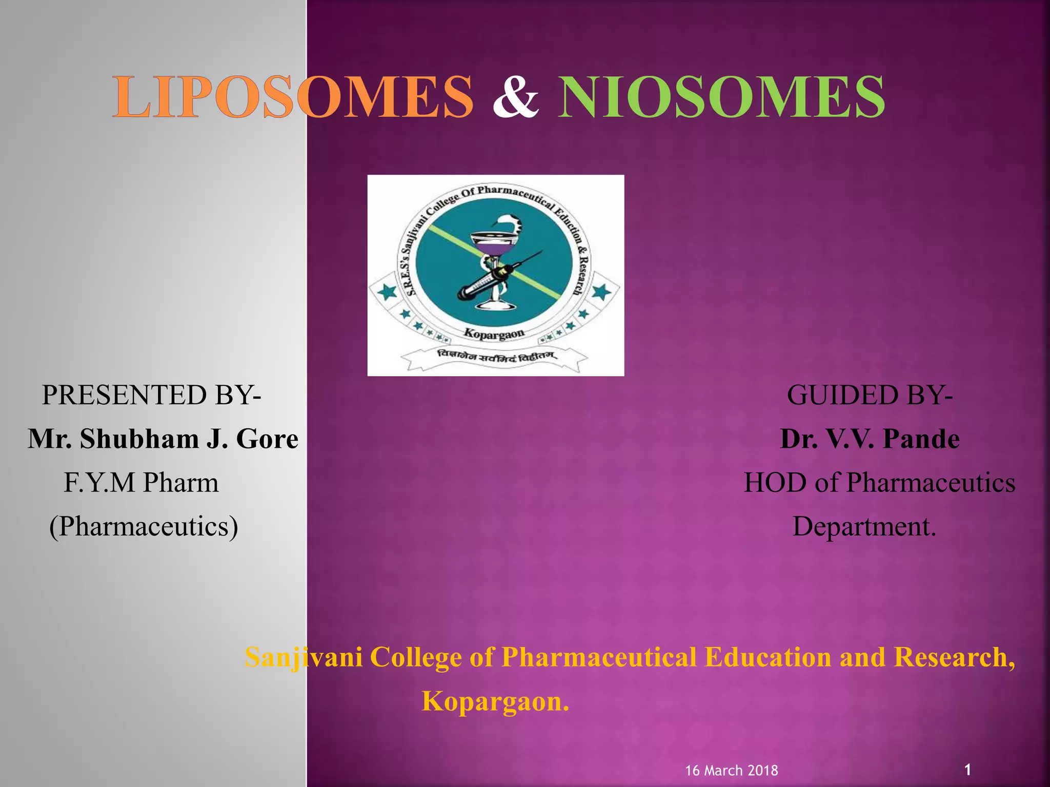 Liposome and Niosome | PPTX