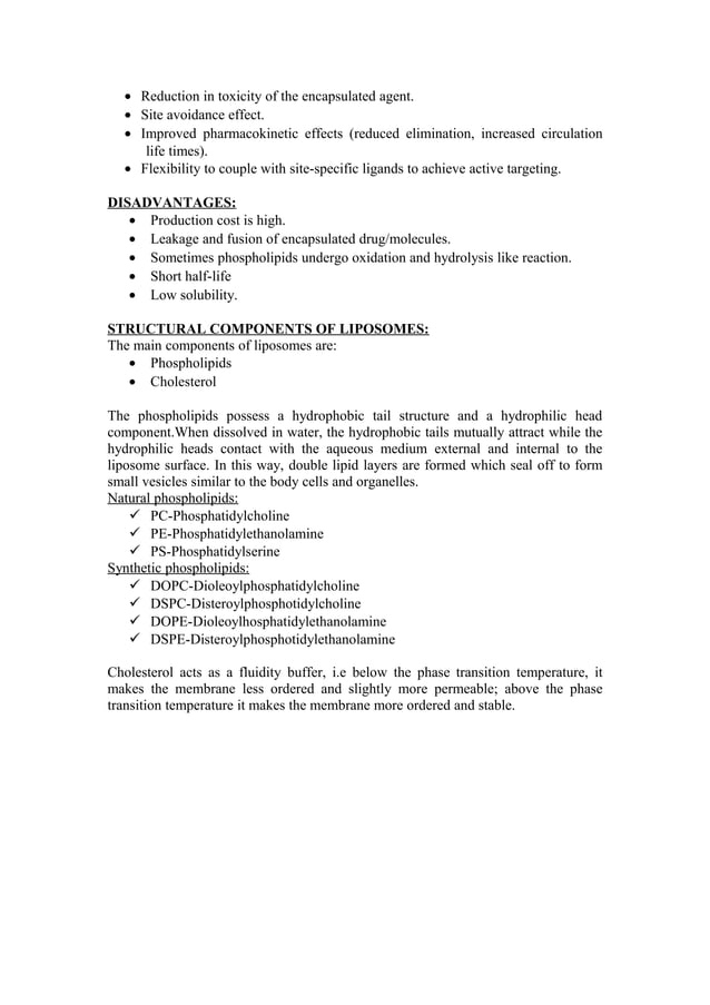Liposomes | PDF
