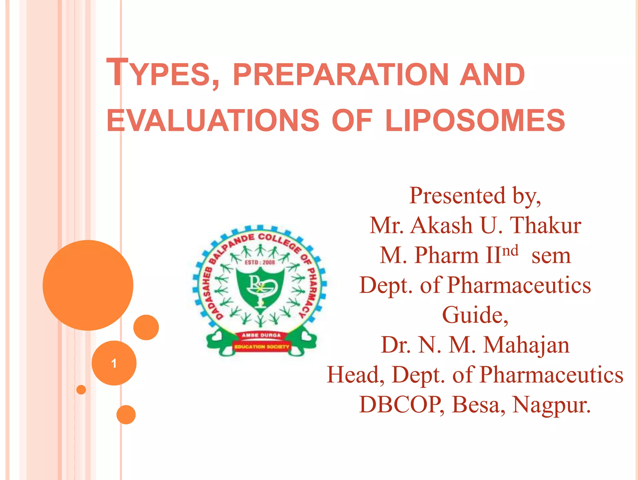 Liposomes | PPTX