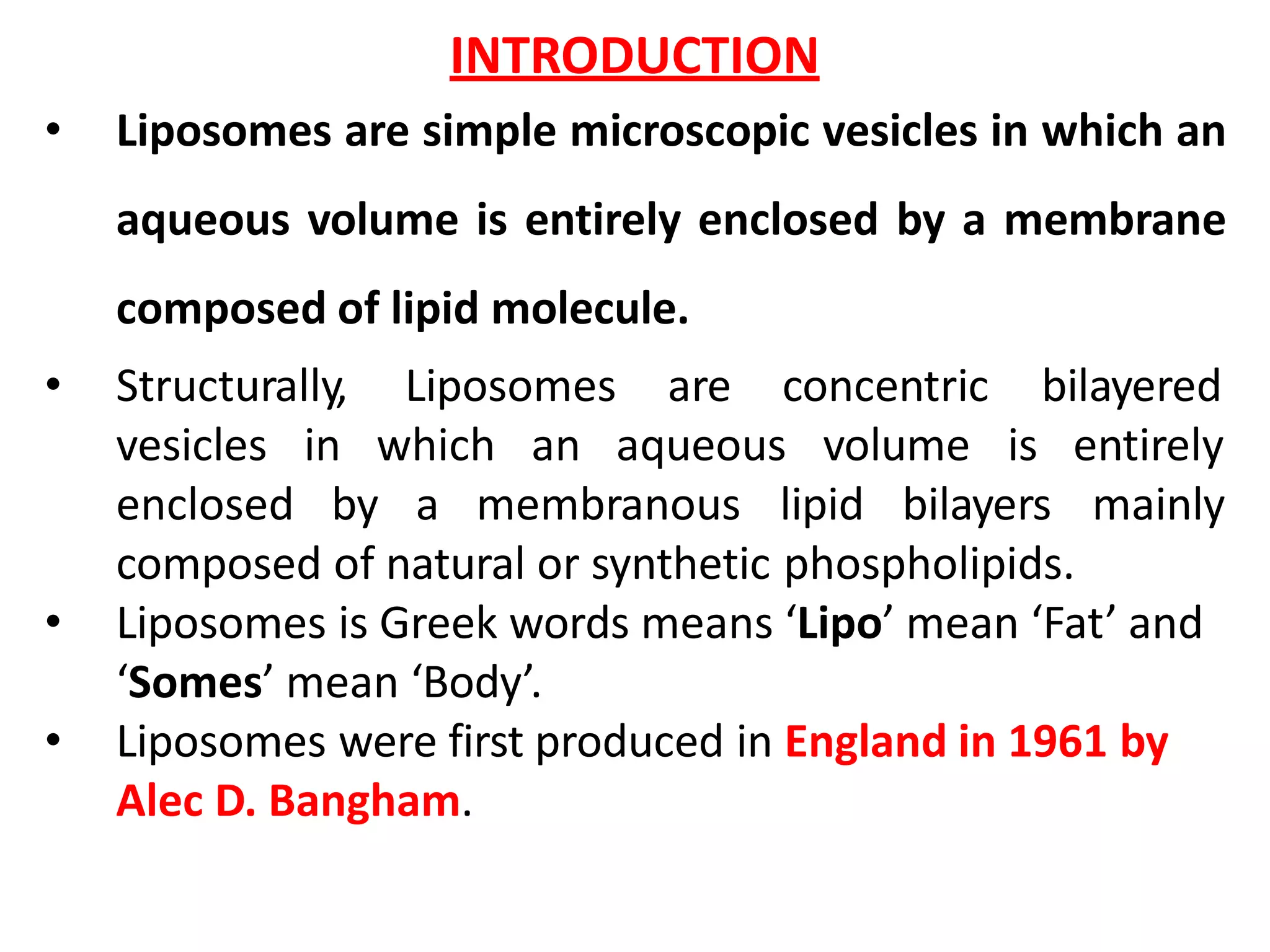 LIPOSOMES USED AS AN DRUG DELIVERY SYSTEMS | PPTX