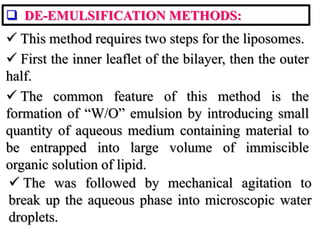 Liposomes - Preparation - Deemulsification Method.ppt