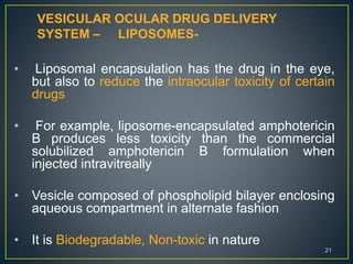 Liposome Drug Delivery For Ophthalmics | PPTX