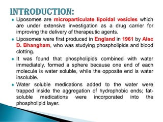 LIPOSOMES PPT.pdf- by Dr S Panda Prep & Characterization | PPT