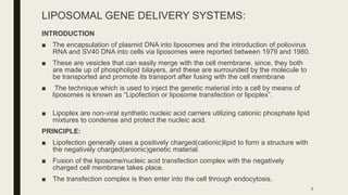 Liposomsl gene delivery SYSTEM | PPTX