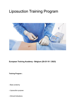 Liposuction Training Program.pdf | Cosmetic Medical Services | Medical Health