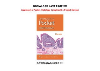 Lippincott s Pocket Histology (Lippincott s Pocket Series) | PDF