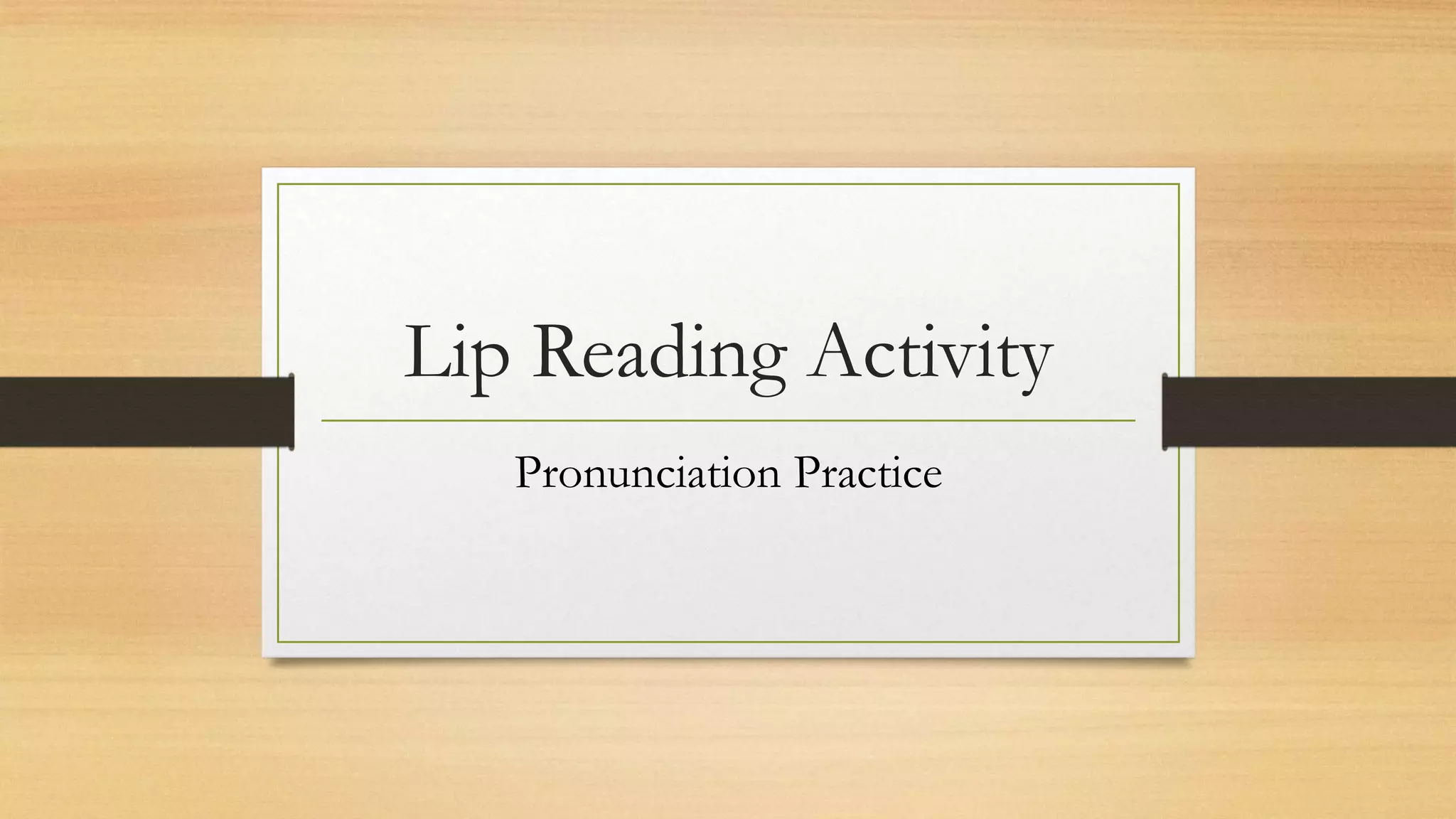 Lip reading activity | PPTX