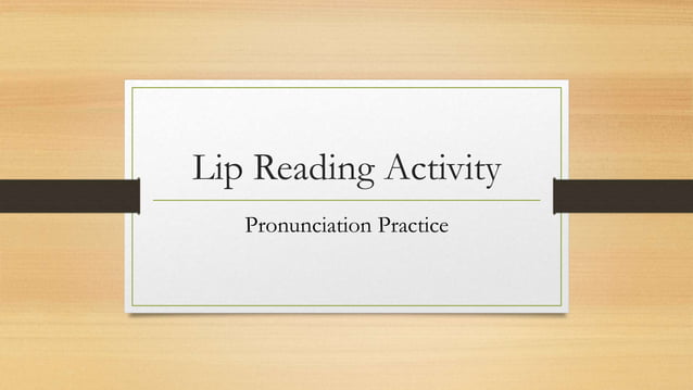 Lip reading activity | PPTX