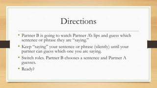 Lip reading activity | PPTX