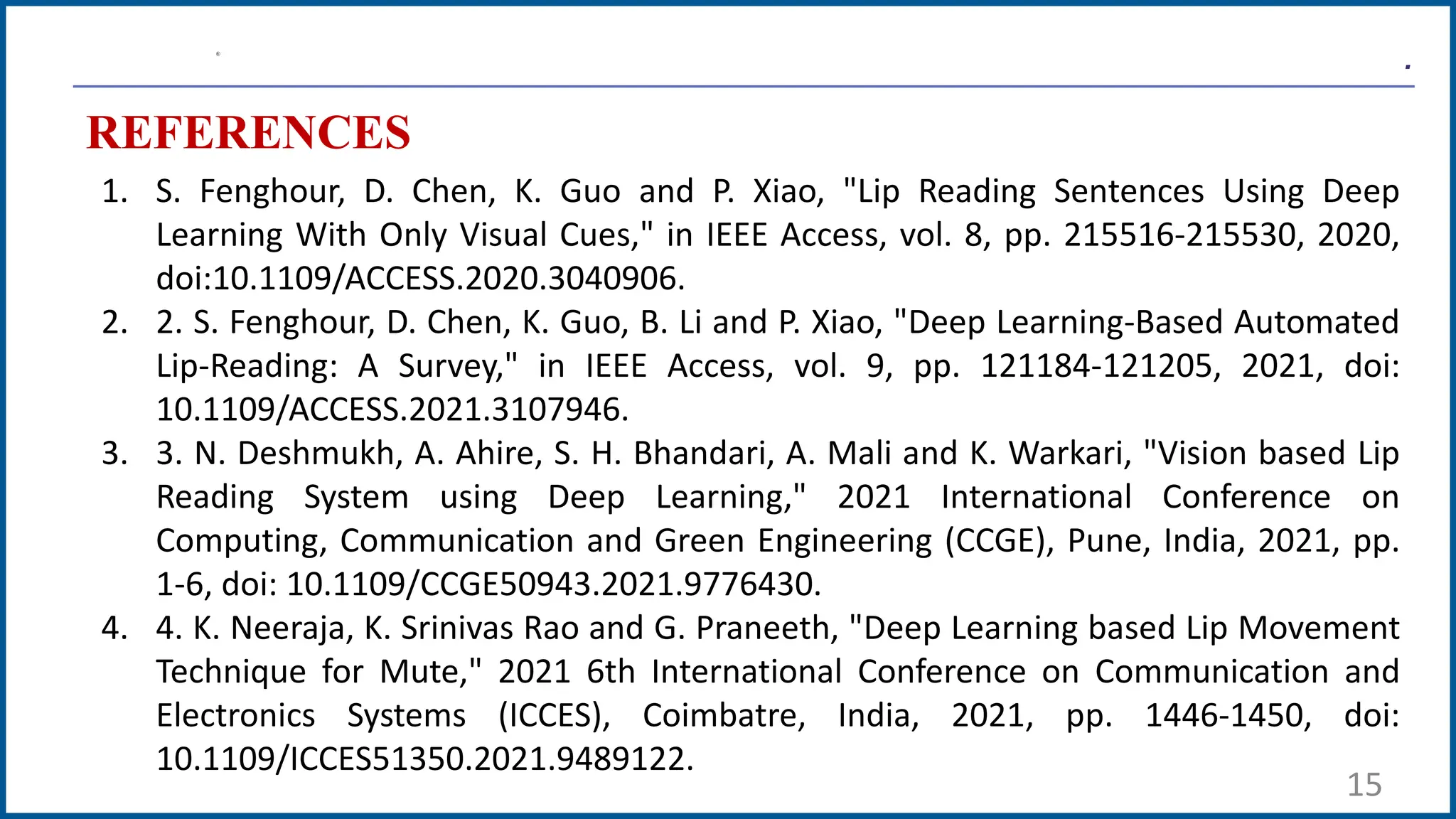 lip reading using deep learning presentation | PPTX