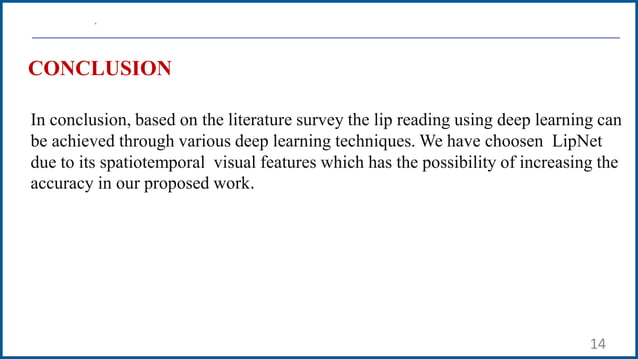 lip reading using deep learning presentation | PPTX