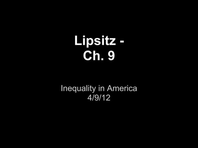 Lipsitz ch.9 | PPT