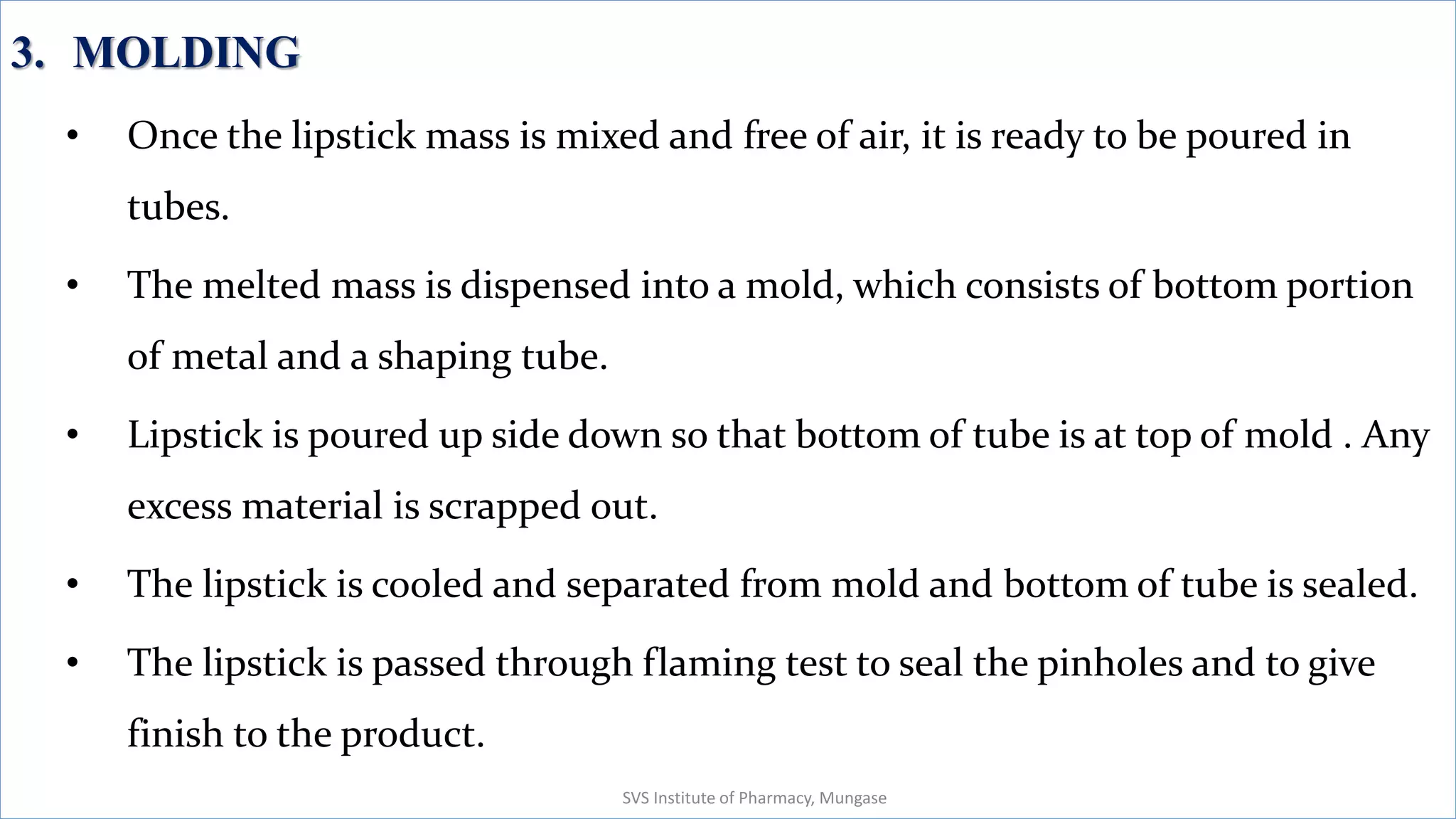 Formulation of Lipstick (B Pharm Sem V) | PPTX
