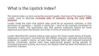 Lipstick index - Categories the flourish in a Downturn | PPTX | Skin ...