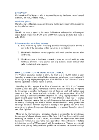 Lipstick production process | DOCX