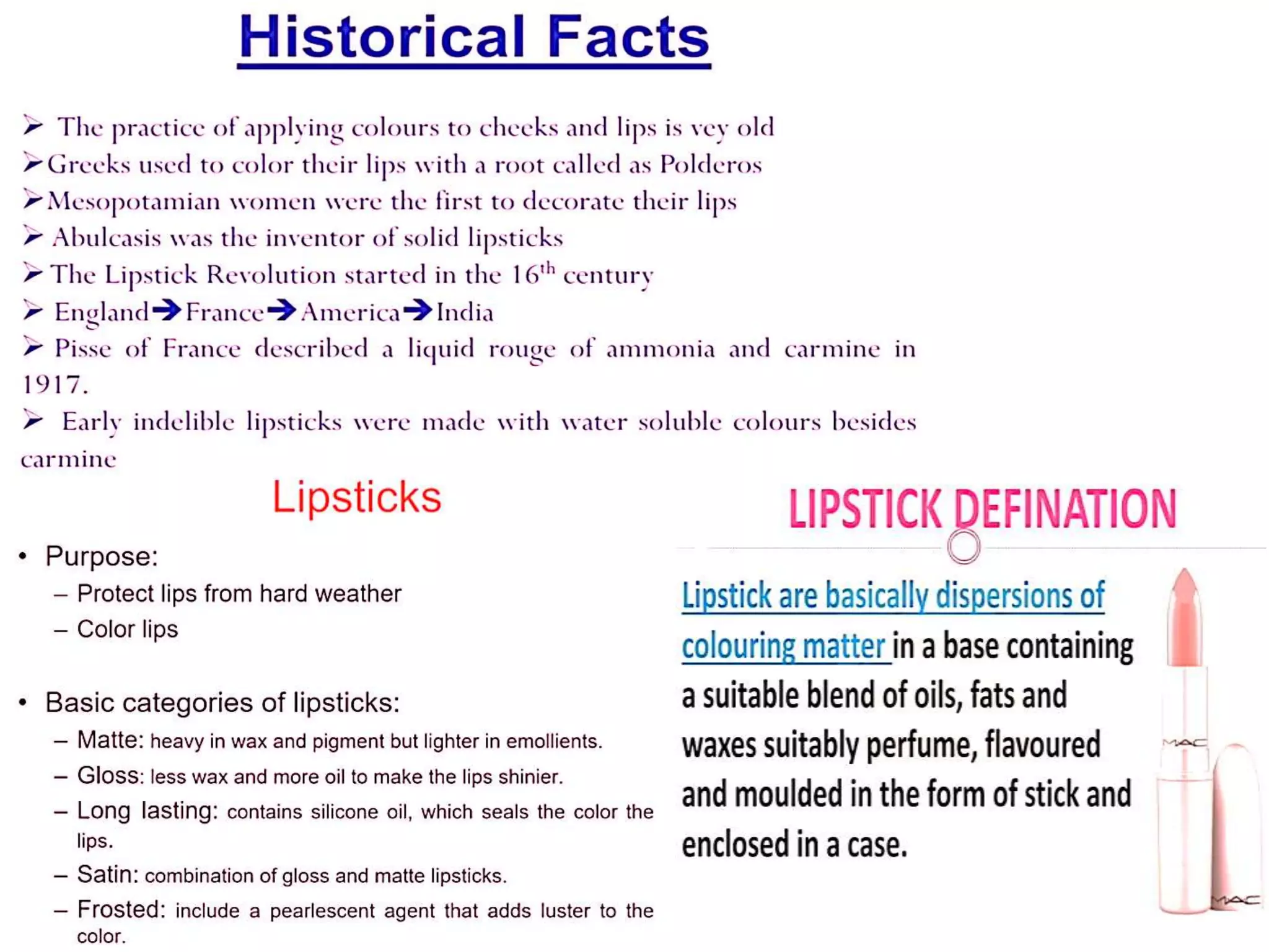 Lipsticks formulation | PPTX