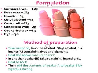 Lipsticks formulation | PPTX