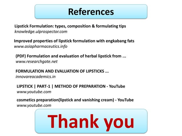 Lipsticks formulation | PPTX