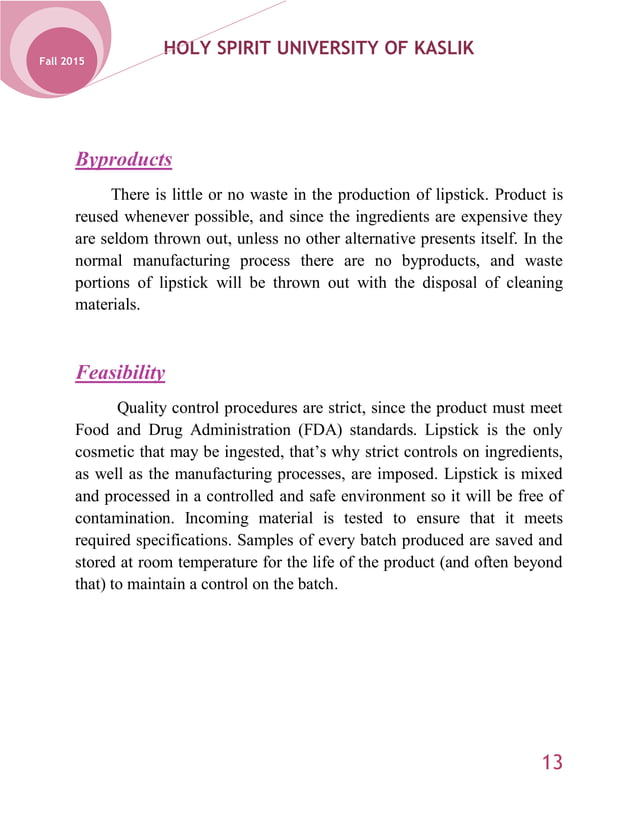 Cosmetic Process: Lipstick Synthesis | PDF | Makeup and Accessories ...