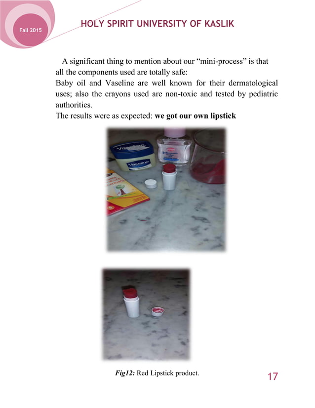 Cosmetic Process: Lipstick Synthesis | PDF | Makeup and Accessories ...