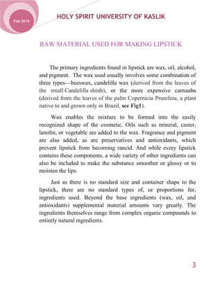 Cosmetic Process: Lipstick Synthesis | PDF